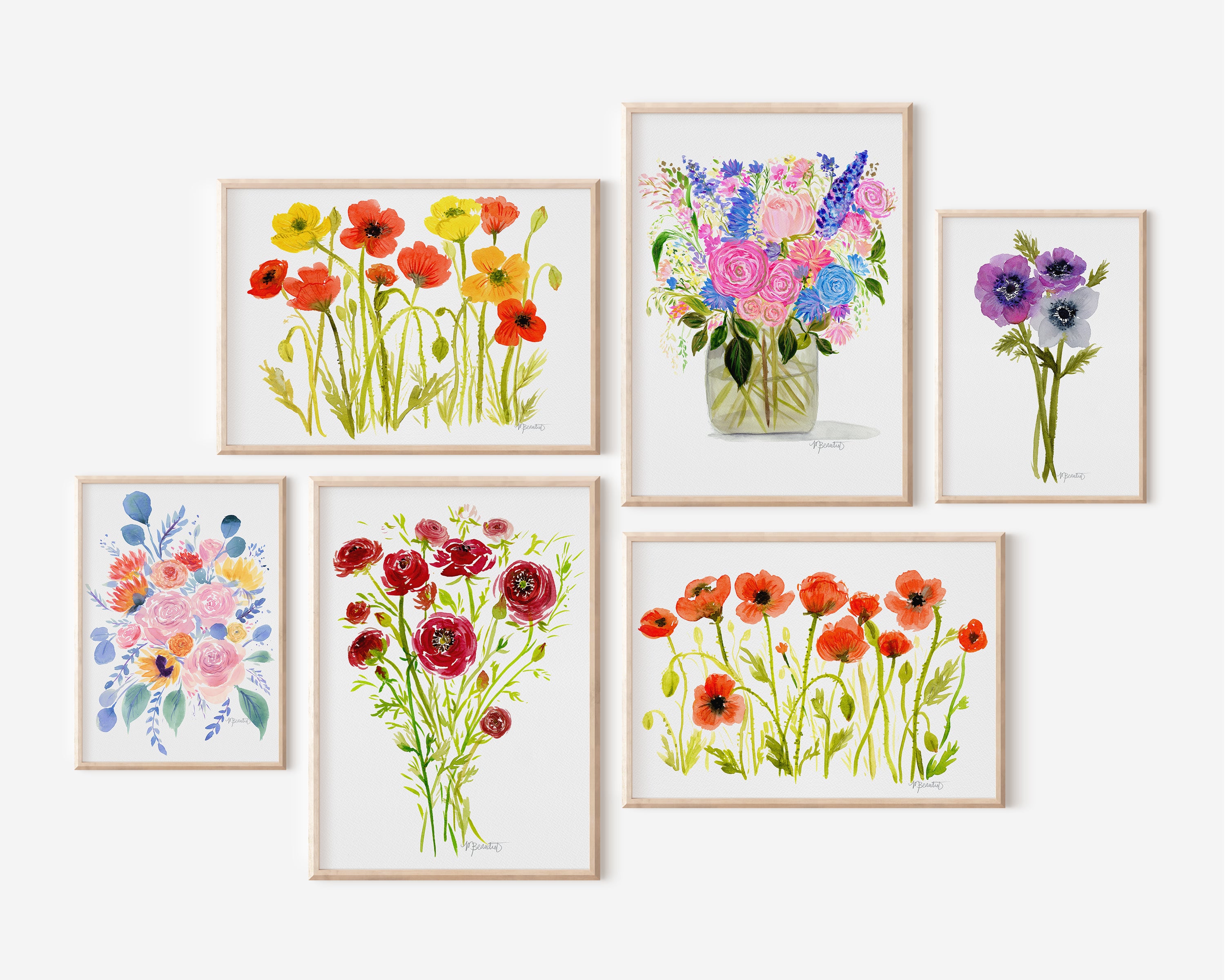 Watercolor Print Bundles – February Rose